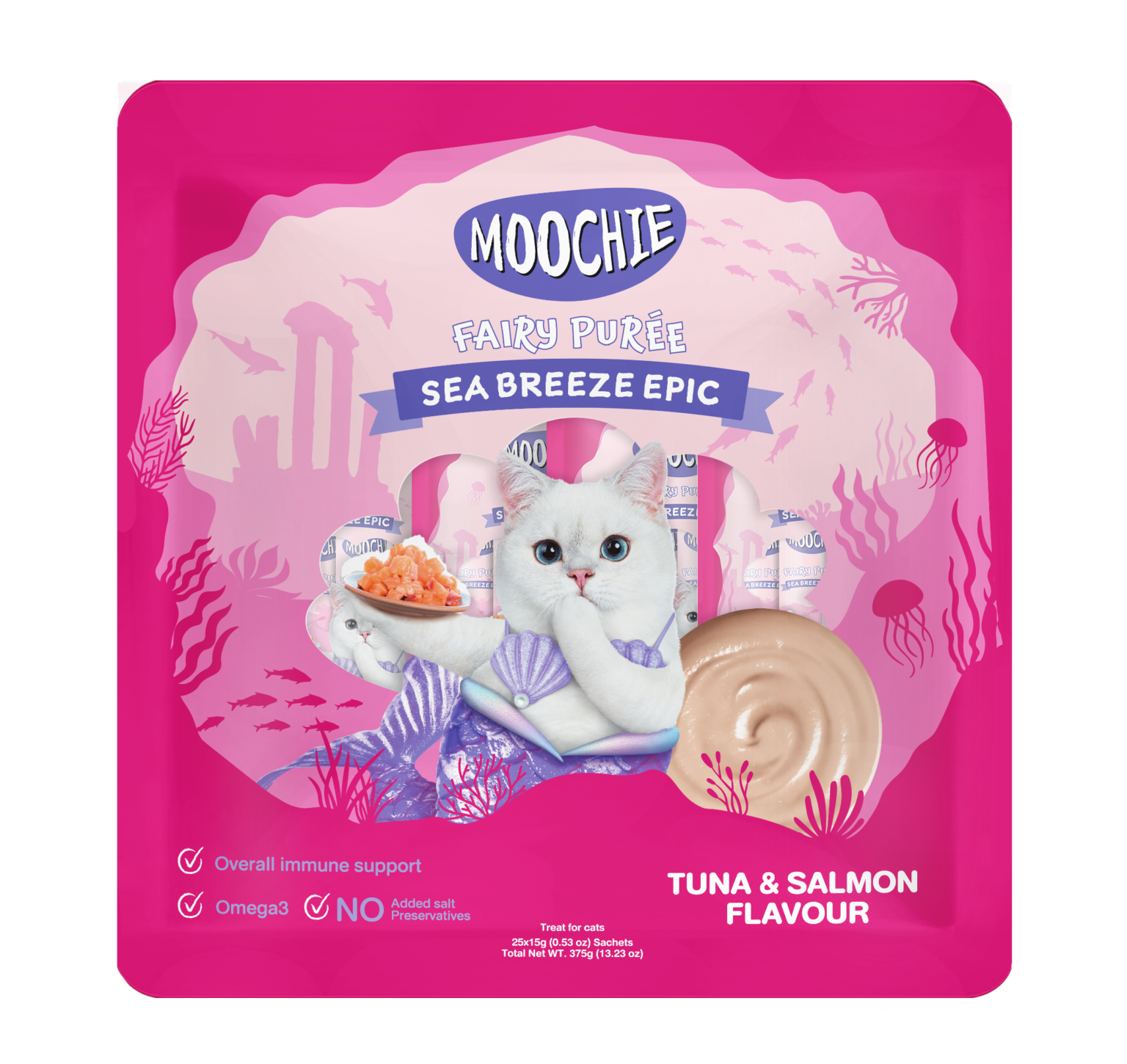 MOOCHIE TUNA & SALMON FLAVOR x 25 SACHETS 15GR – Gatuario