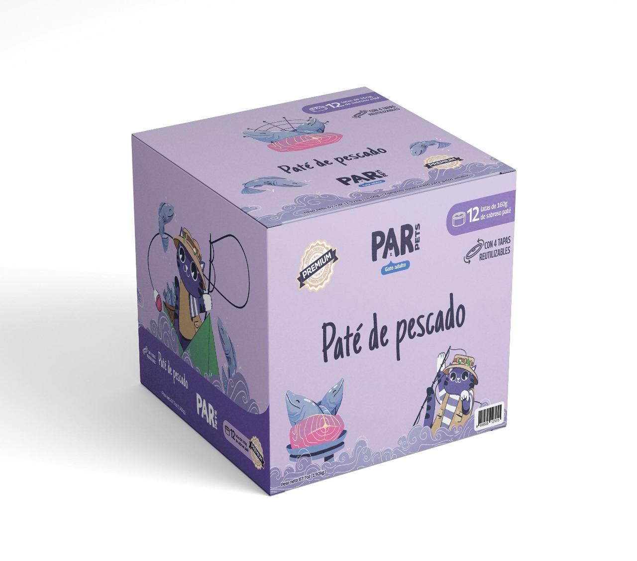 PAR PETS CAT PACK PATÉ DE PESCADO 160Gr (12 Unidades) – Gatuario